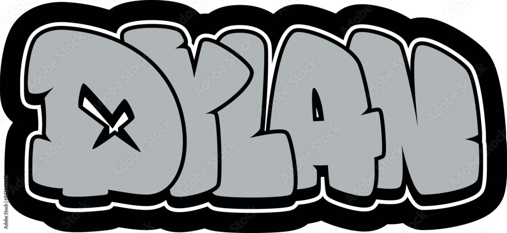 DYLAN Graffiti Name, street art urban tag style font, clear transparent ...