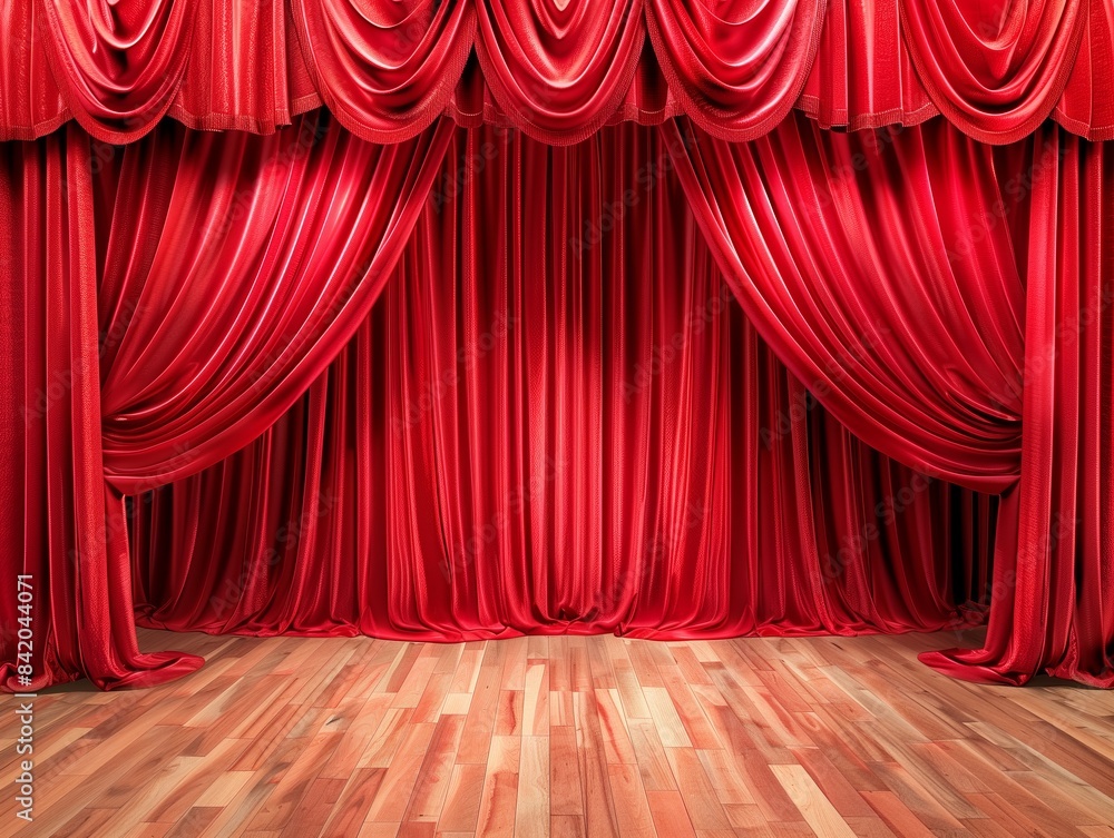 Dramatic Red Curtain, Theater or Cinema Stage with Luxurious Velvet ...