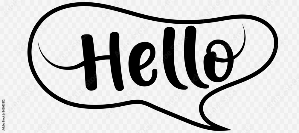 Speech Bubble. Hello, in different languages of the world. Hand drawn ...