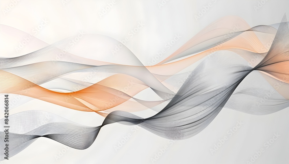 peach and grey color abstract wave background vector presentation ...