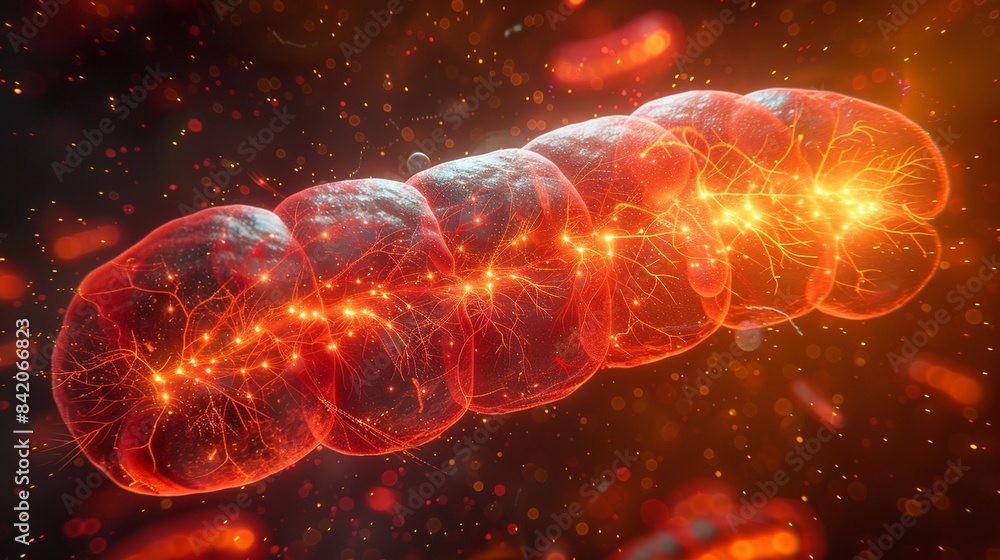 HD realistic image of a mitochondria showing common mitochondria ...