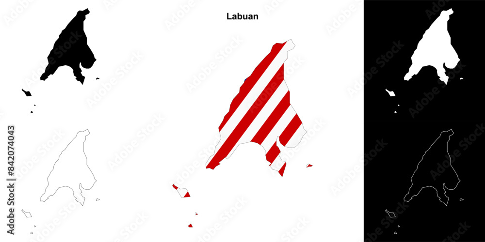 Labuan state outline map set Stock Vector | Adobe Stock