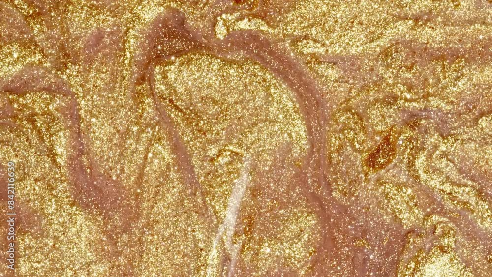 Liquid gold motion. Molten gold background. Glitter fluid motion. Shine ...