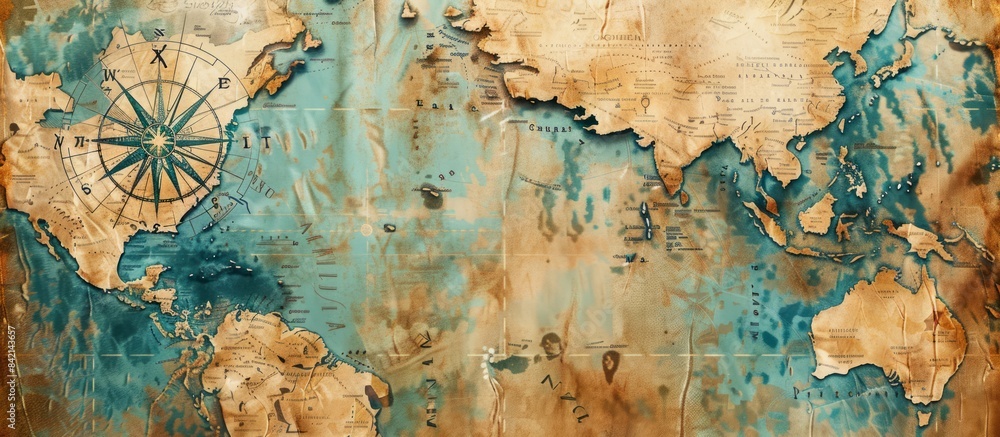 Vintage old sea map background. Stock Photo | Adobe Stock