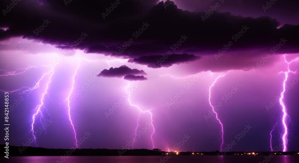 Lightning strikes Electrical storm on black background Electric ...