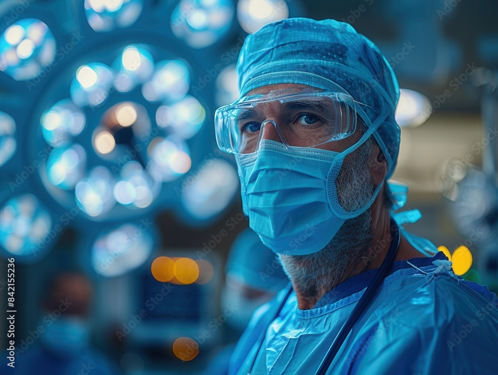 Tranquil Medical Examination in Modern Hospital Room with Soft Blue ...