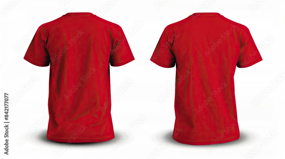 red Shirt Design Template back and front Stock Illustration | Adobe Stock