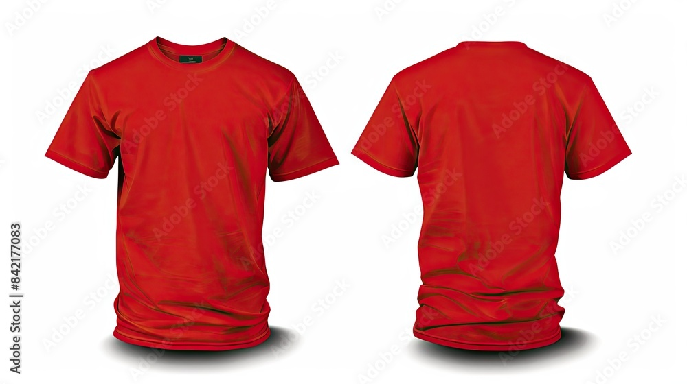 red Shirt Design Template back and front Stock Illustration | Adobe Stock
