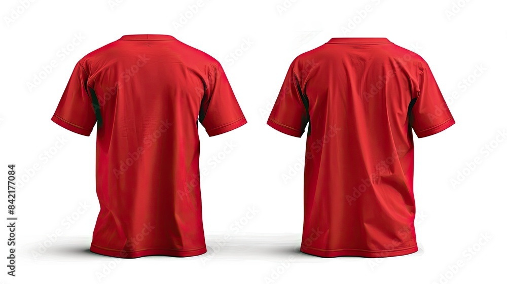 red Shirt Design Template back and front Stock Illustration | Adobe Stock