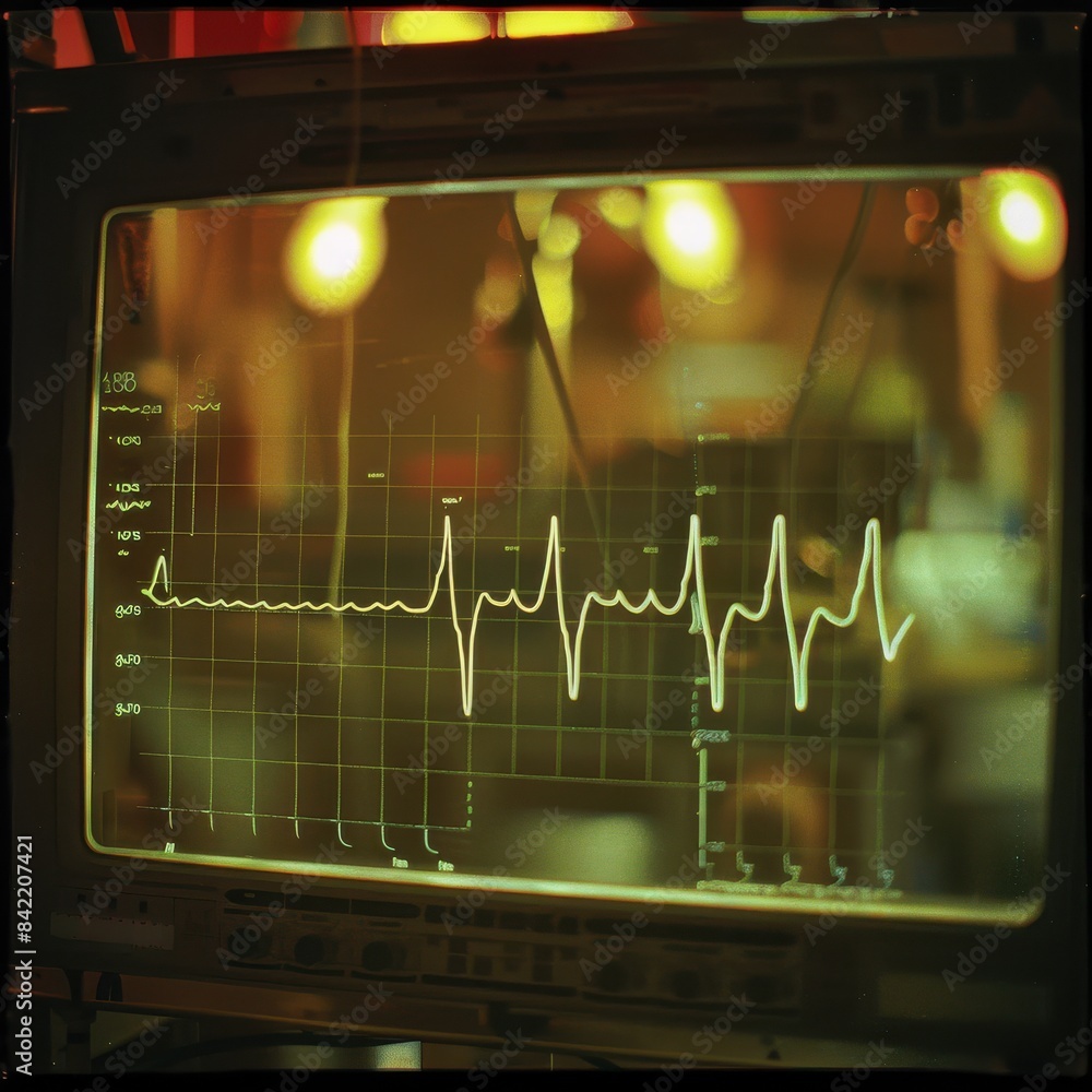 Ecg machine, The lines on the ECG screen become straight lines ...