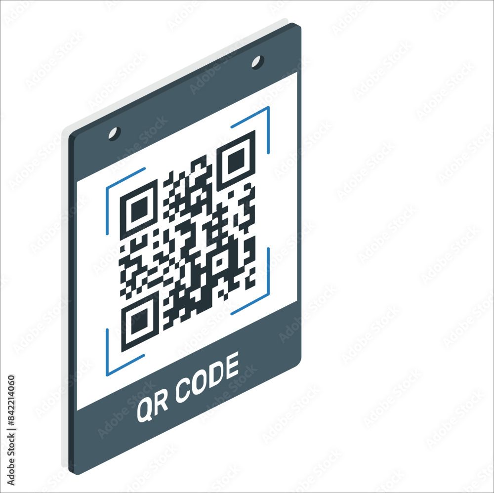 Vetor de Scanning qr code. Download page of the mobile app. Web banner ...
