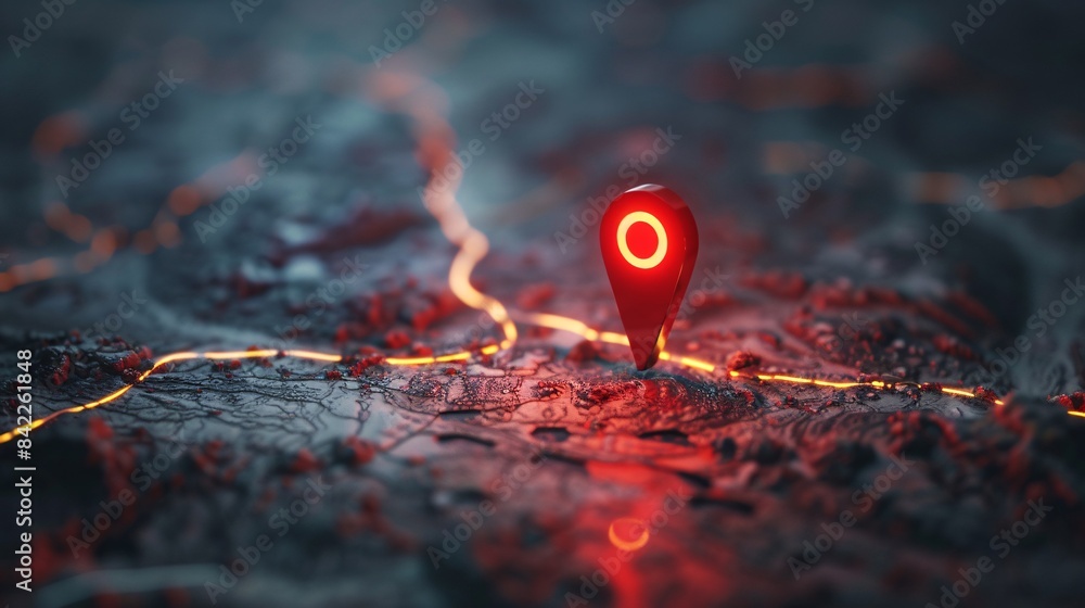 Animated game sprite of a 3D locator pin, rotating to indicate a ...
