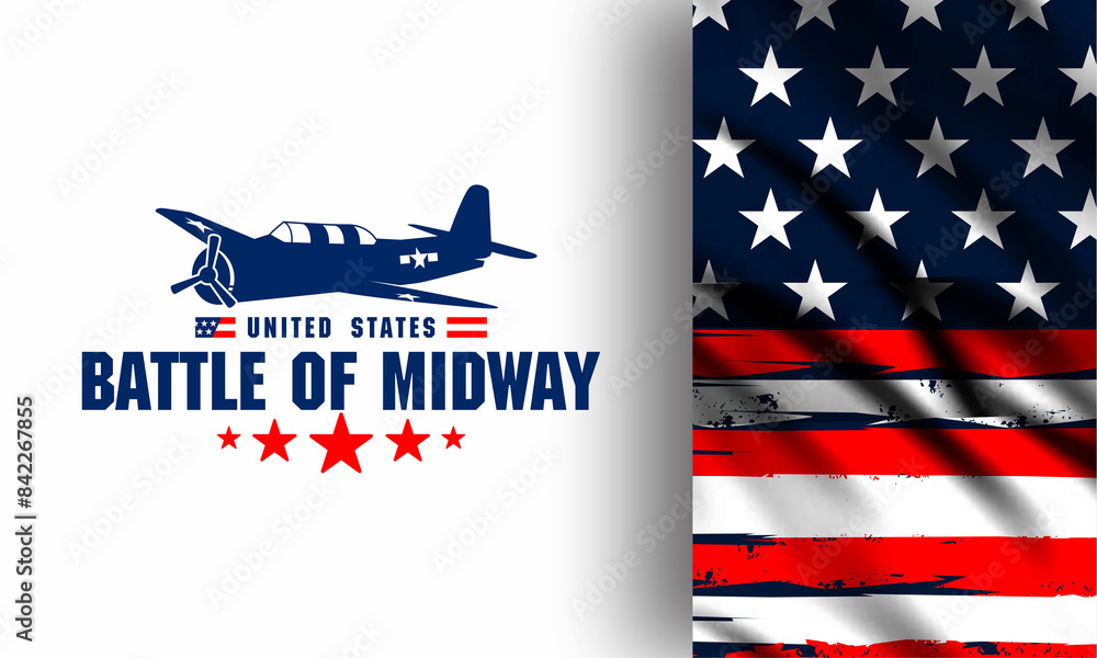 Battle of Midway vektor background , June 4-6, 1942 . a historic naval ...