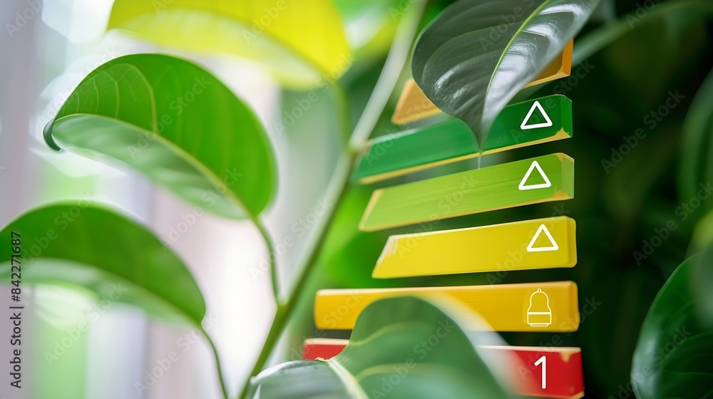 Energy efficiency rating labels promoting low consumption and efficient ...