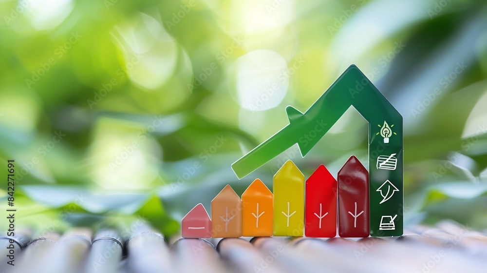 Energy efficiency rating labels promoting low consumption and efficient ...