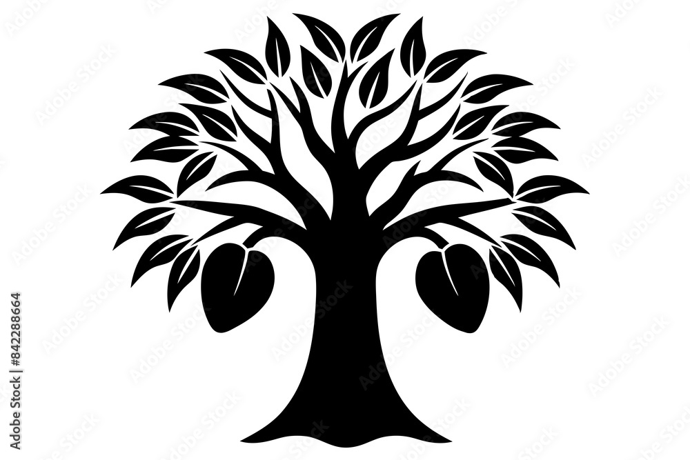 mango tree vector silhouette illustration Stock Vector | Adobe Stock