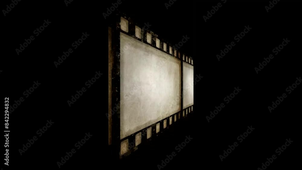 Vintage VHS negative film strip seamless loop. Old reel overlay with ...