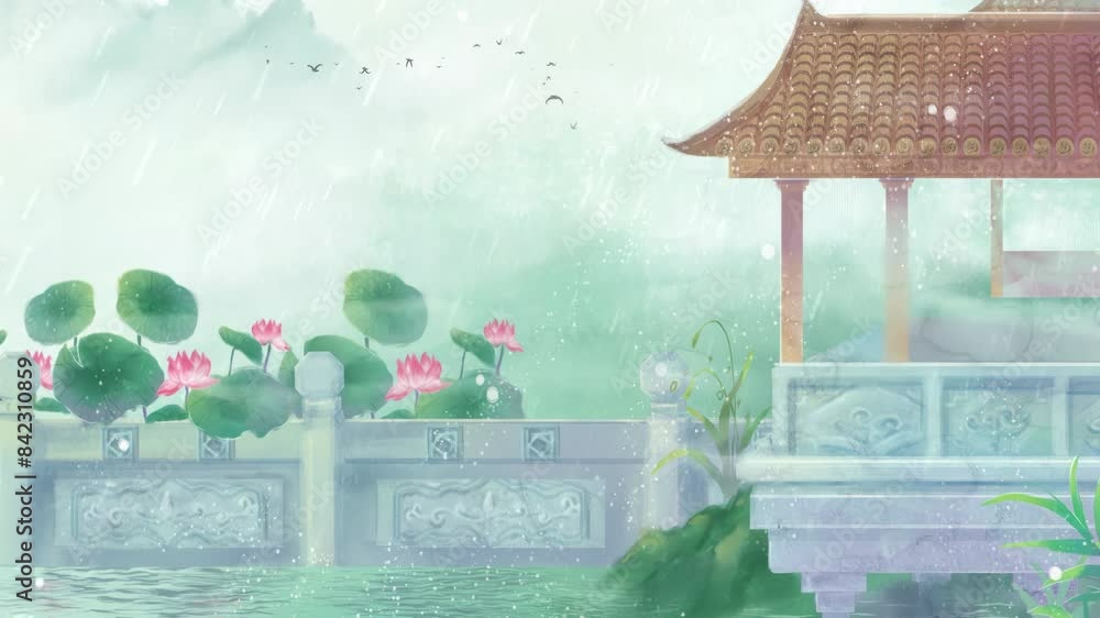 Mysterious landscape China's traditional Oriental Digital Art animation ...