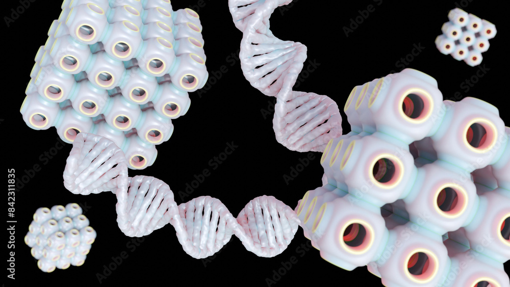 3d rendering of cubosomes are liquid crystalline nano-structures formed ...
