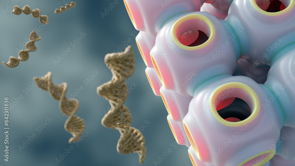 3d rendering of cubosomes are liquid crystalline nano-structures formed ...