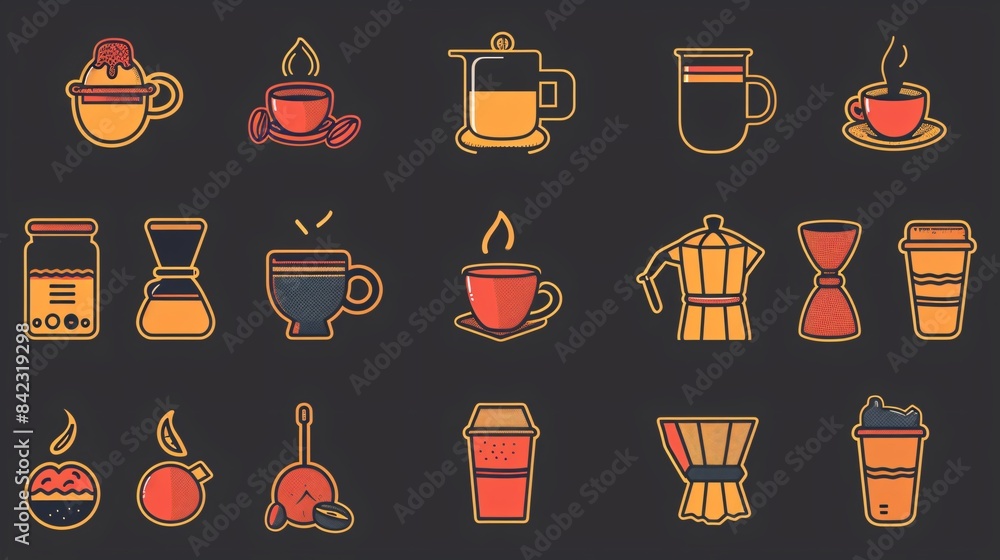 Embark on a caffeinated journey with this dynamic vector icon ...