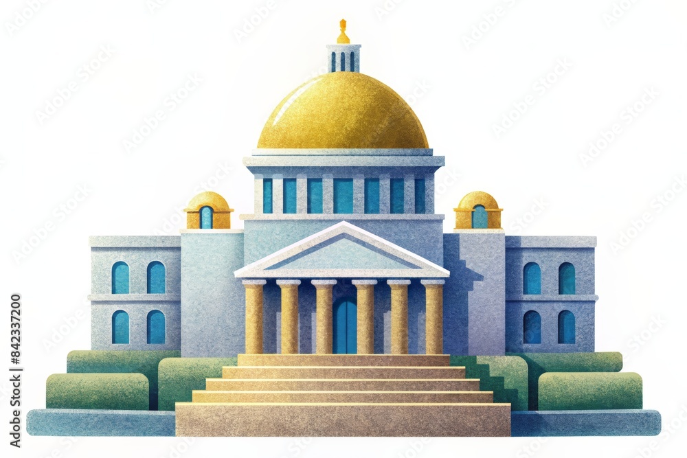 ภาพประกอบสต็อก government building with columns illustration in ...