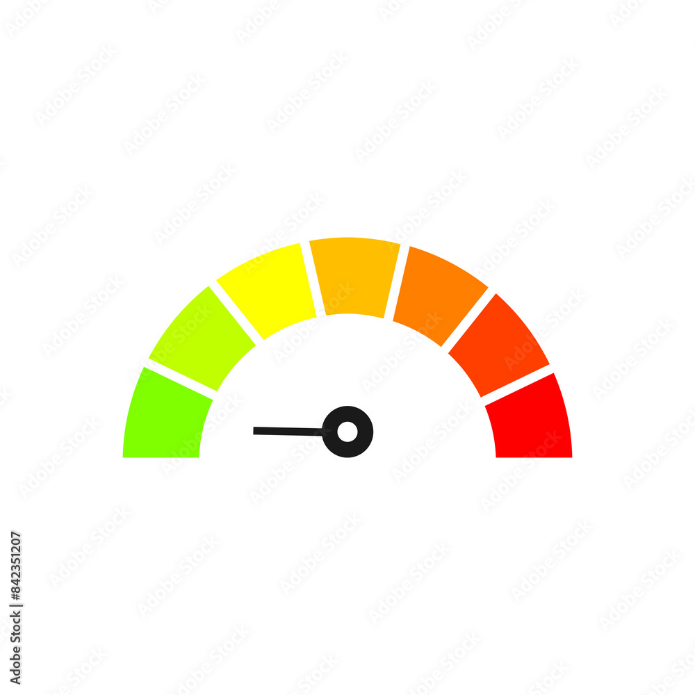 Speedometer, gauge meter icons. Vector scale, level of performance ...