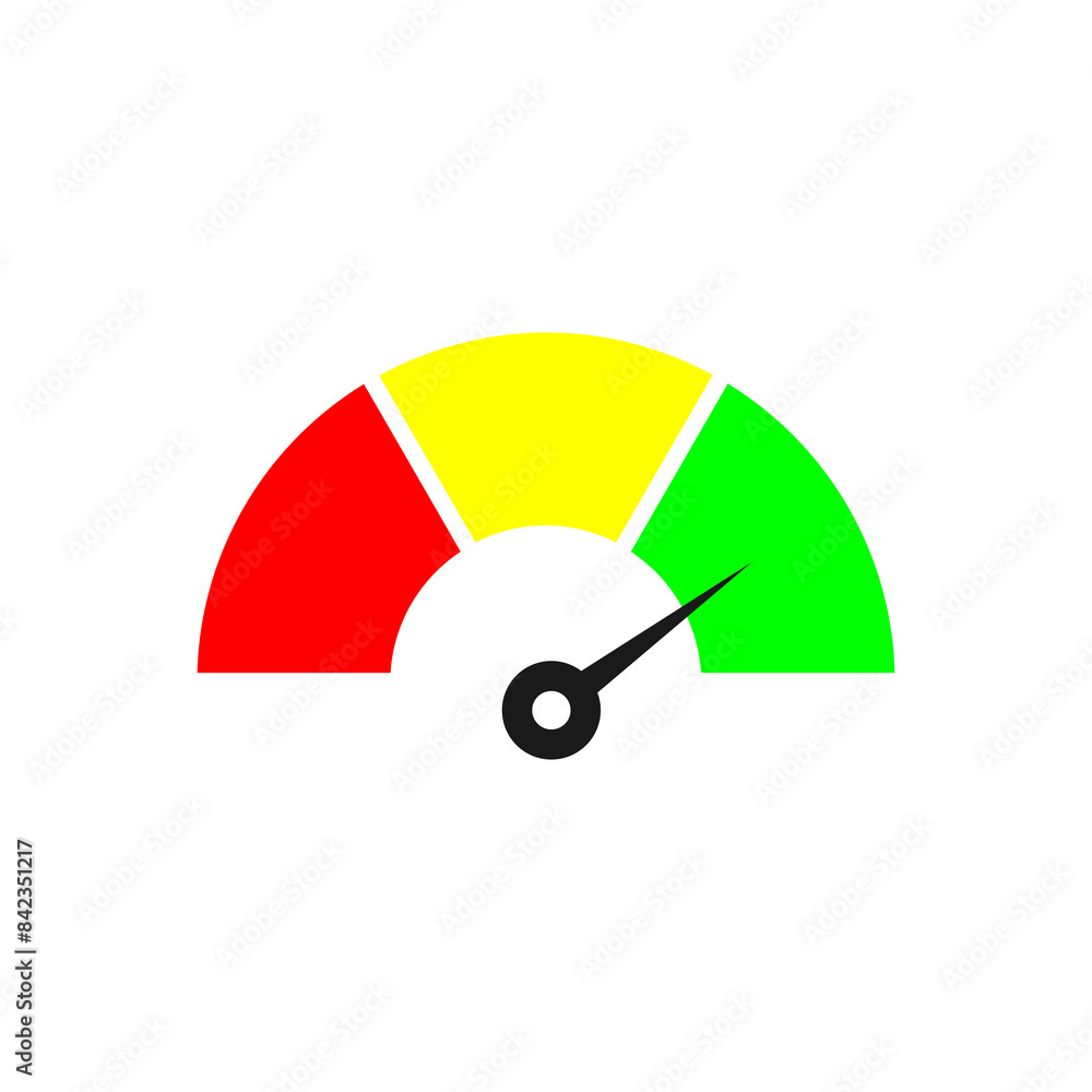 Speedometer, gauge meter icons. Vector scale, level of performance ...