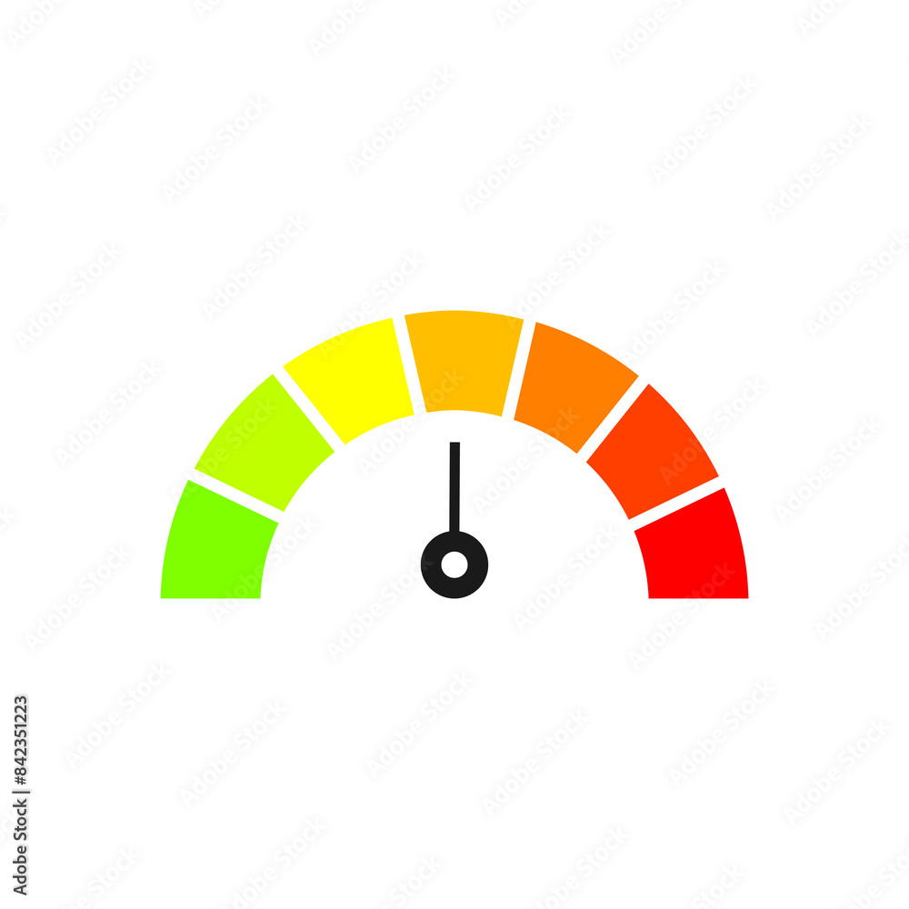 Speedometer, gauge meter icons. Vector scale, level of performance ...