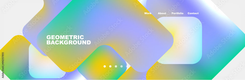 Arrows and squares with bright colors and round angles. Vector ...