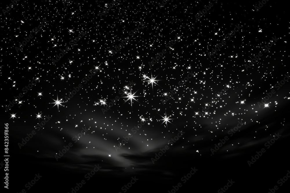 Artistic simulated starry night sky effect on white background for ...
