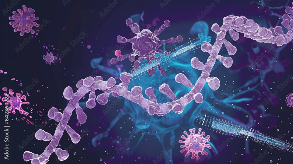 CRISPR-Cas9 gene editing system illustrating the molecular components ...