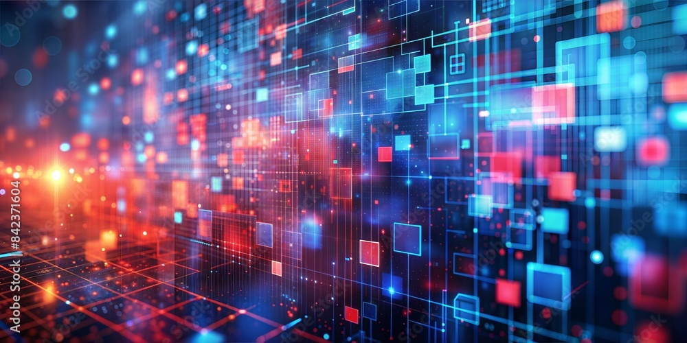 background digital technology digitization Communication network Data ...