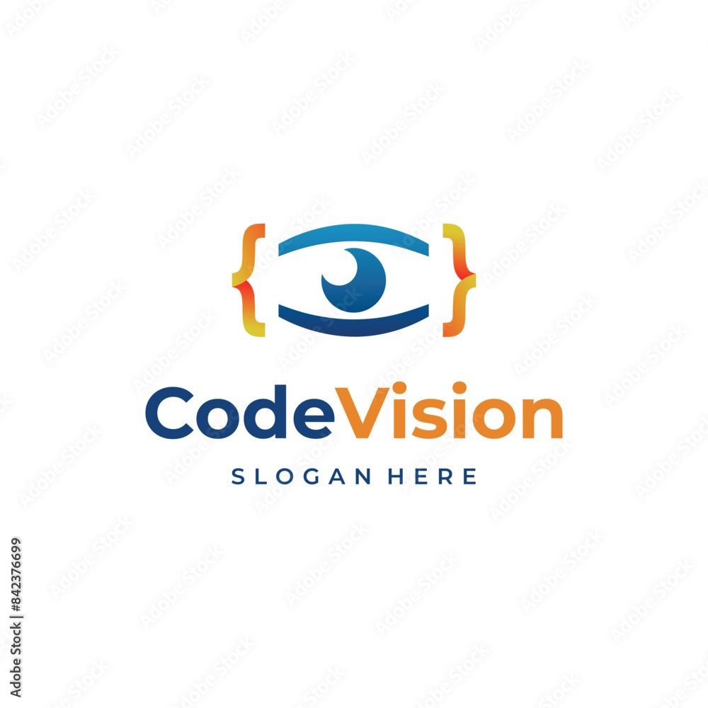 Code vision logo design with eye and code symbol concept, this logo ...