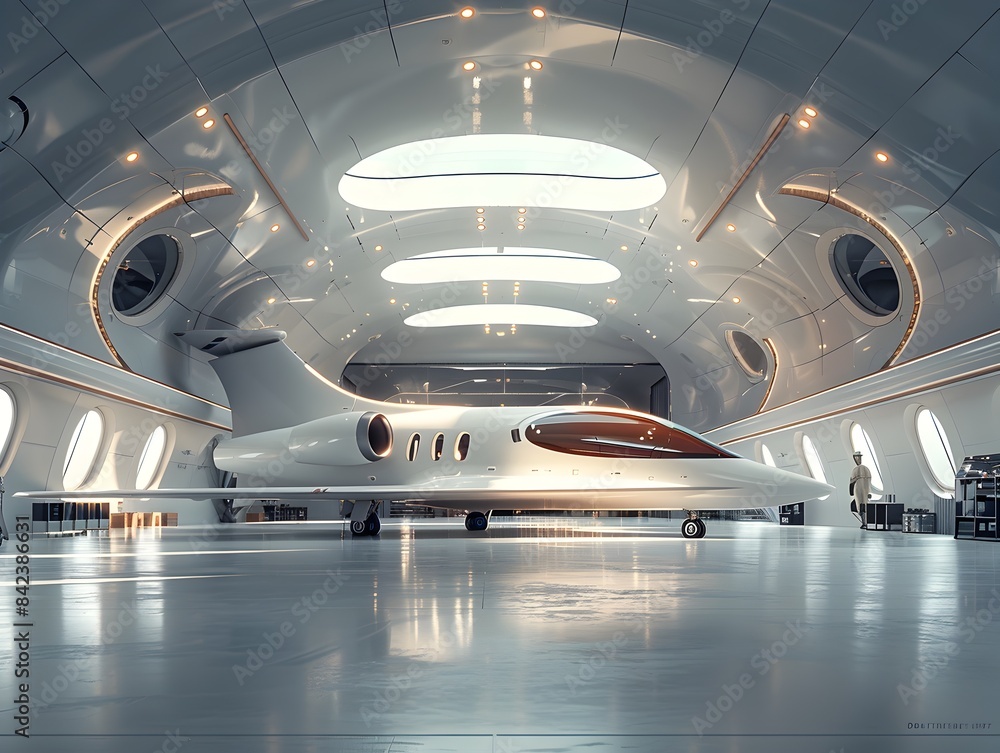 Futuristic Aerospace Manufacturing Facility with Streamlined ...