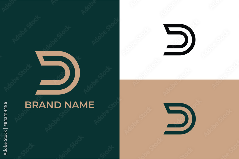 letter C iconic minimalist logomark, letter C corporate logo, letter D ...