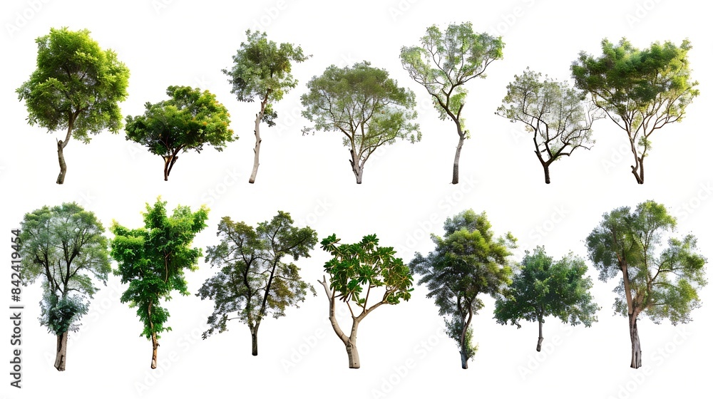 Collection of Isolated Trees on white background A beautiful trees from ...
