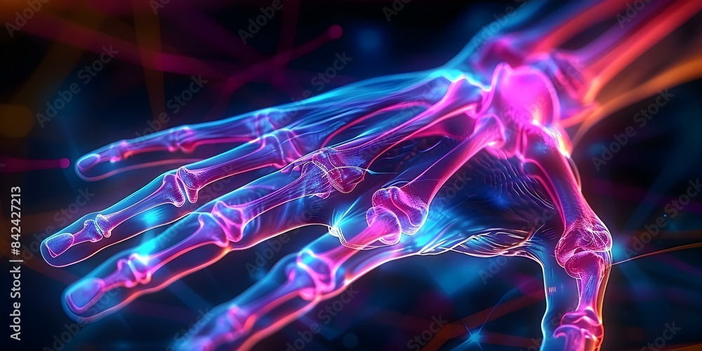 Visualize swollen inflamed joints in hands or knees with difficulty ...