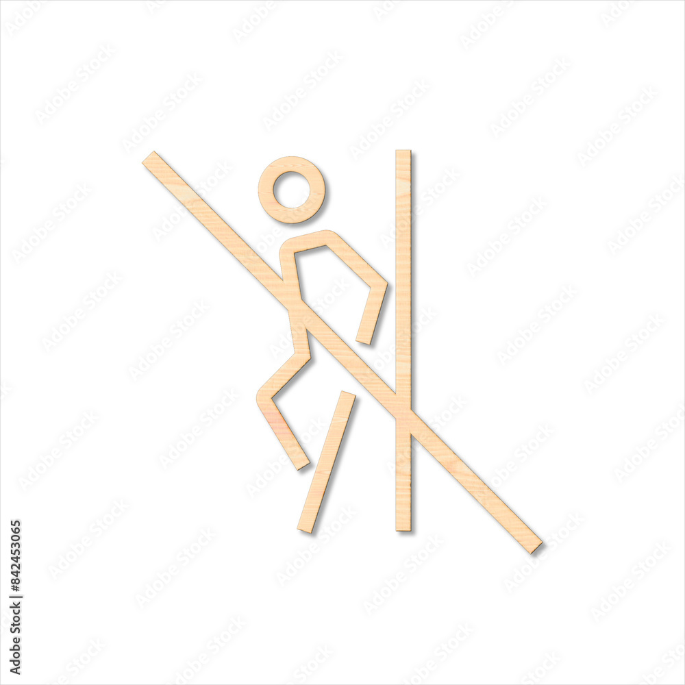 Wood textured printable PNG sign for Do not lean on warning. No leaning ...