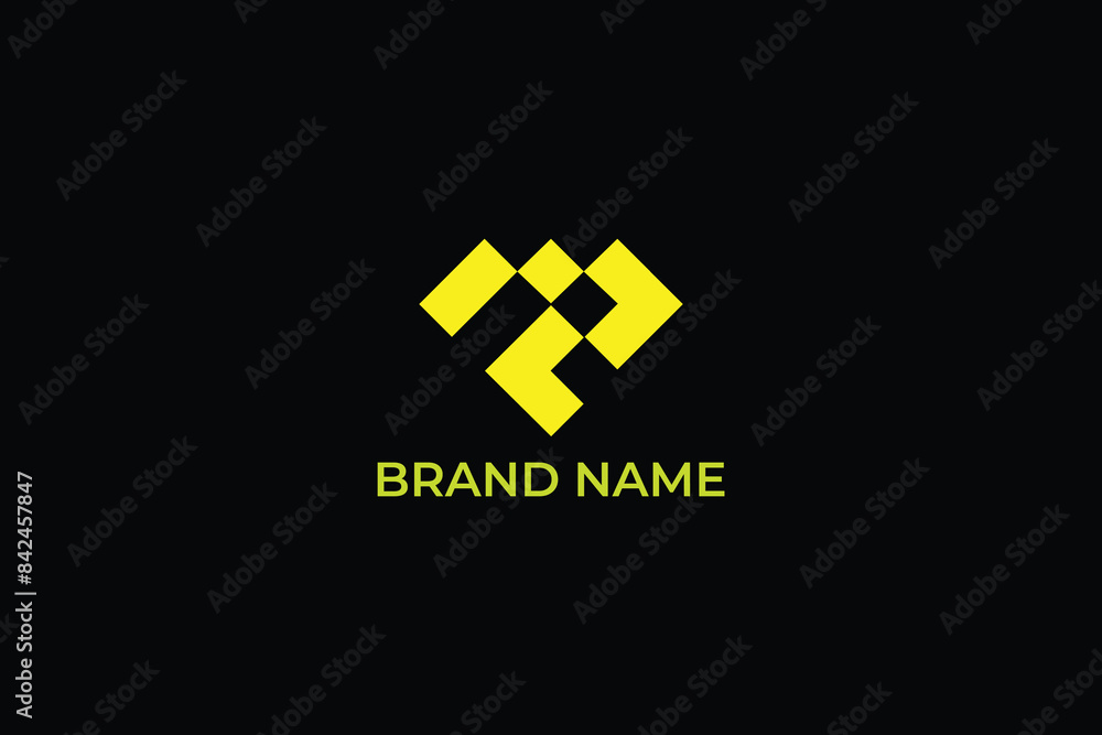 letter F geometric logo, letter F and steps logo, letter F and forward ...