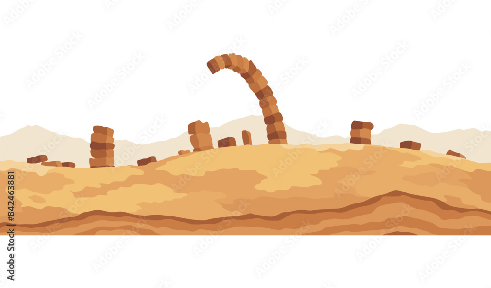 Game landscape. Cartoon design nature. Landscape of soil section ...