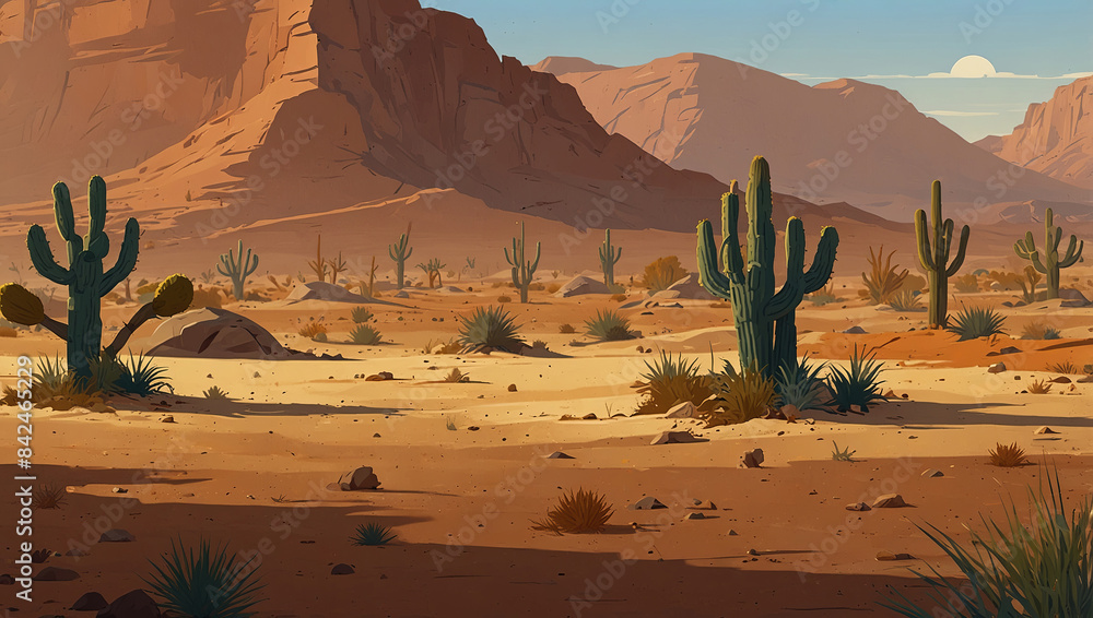 Natural background of the African desert with layers prepared for game ...