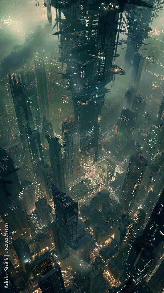 Inverted metropolitan areas, various cities in tri-dimensional space ...