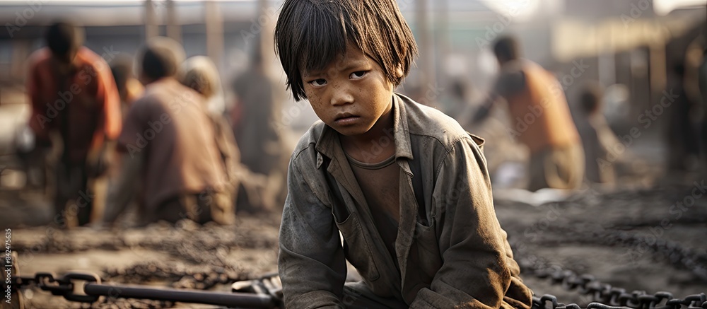 Children working in an industrial setting, representing World Day ...