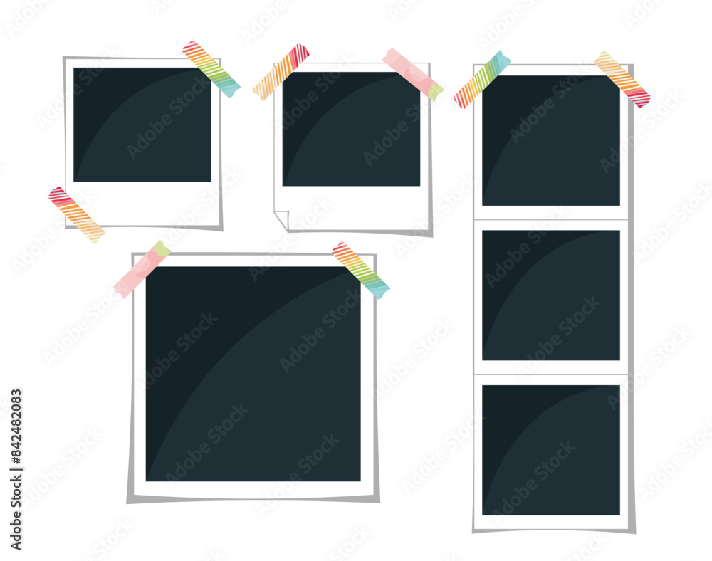 Vector Polaroid Frames. The most realistic photo templates with shadows ...