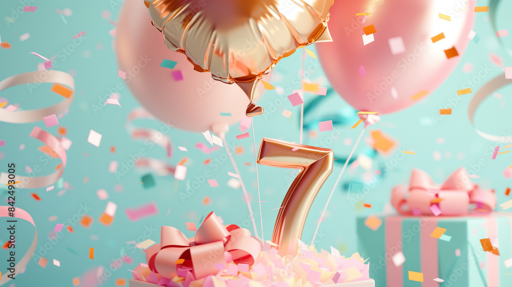 The seventh birthday is a special day, so a gift in an elegant box with ...