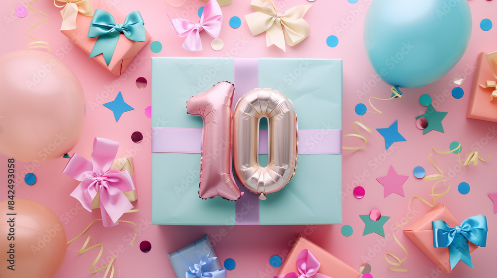 The tenth birthday is a special day, so a gift in an elegant box with a ...