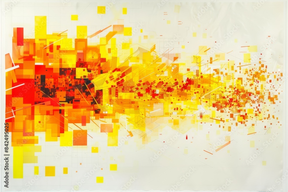 abstract pixelated shapes and visuals, symbolizing the wide range of ...