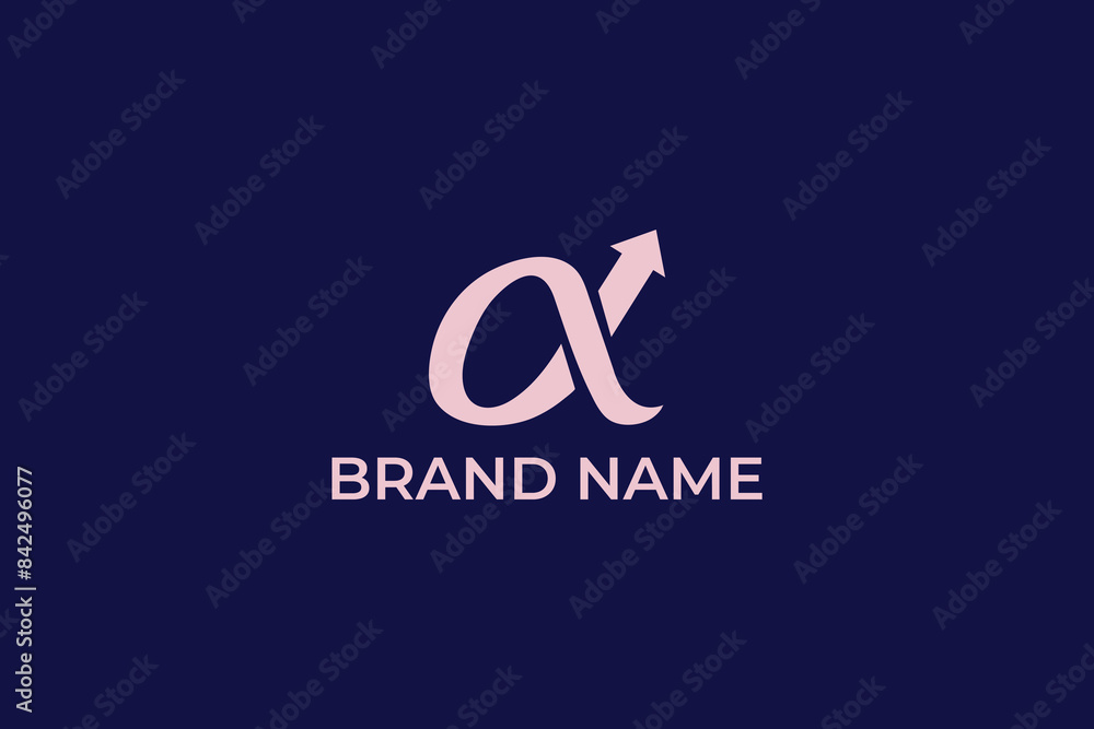 initial letter A abstract logo, letter A alpha logo, letter A and arrow ...