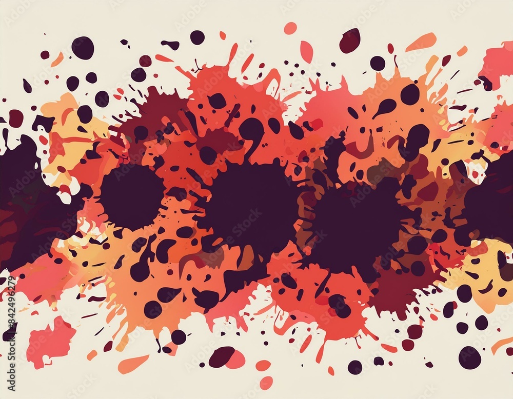 Peach watercolor splash on white background. brown watercolour texture ...